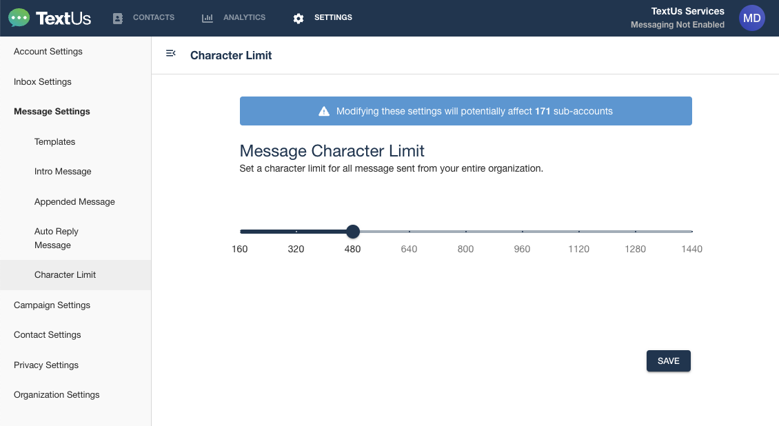 App Release: New Setting to Adjust Maximum Character Limits